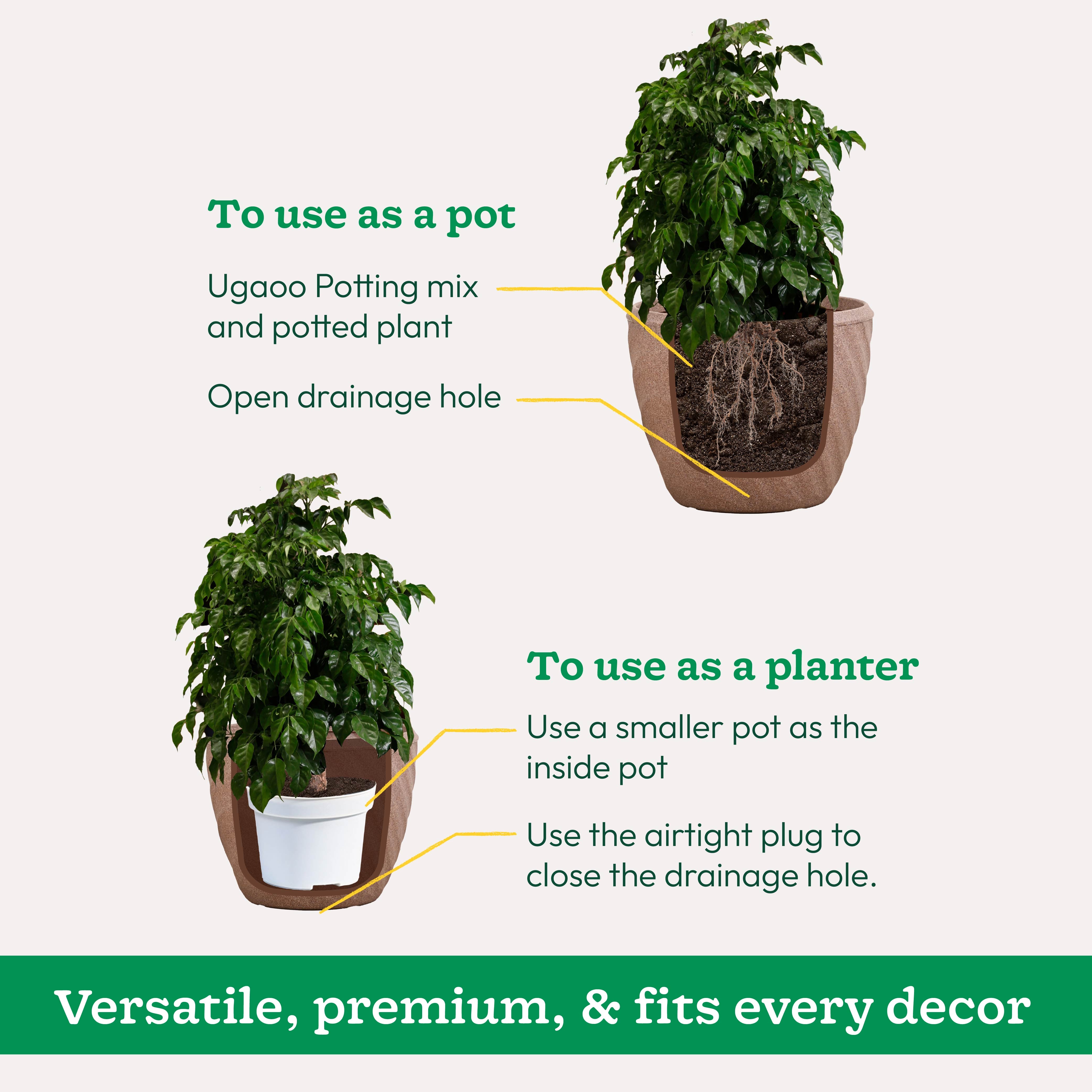 Buy Euro Plastic Large Planter Online | Durable & Elegant | Ugaoo
