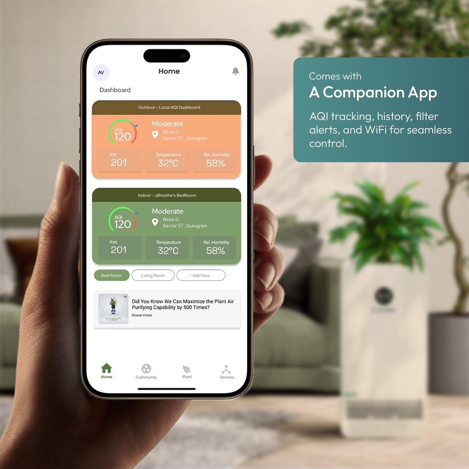 Buy Ugaoo's smart plant-based Air Purifier | Sustainable & Effective