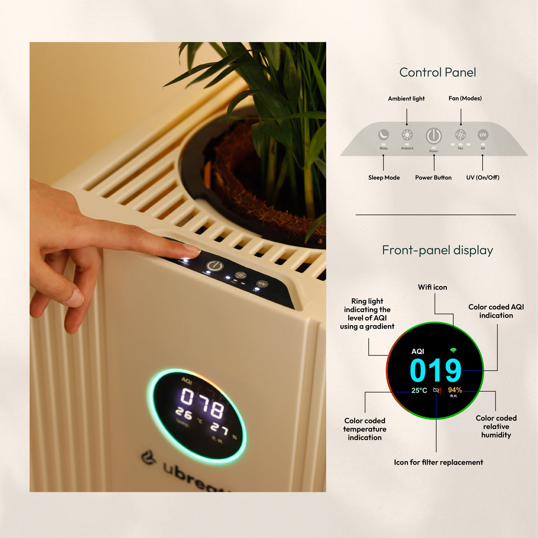Buy Ugaoo's smart plant-based Air Purifier | Sustainable & Effective