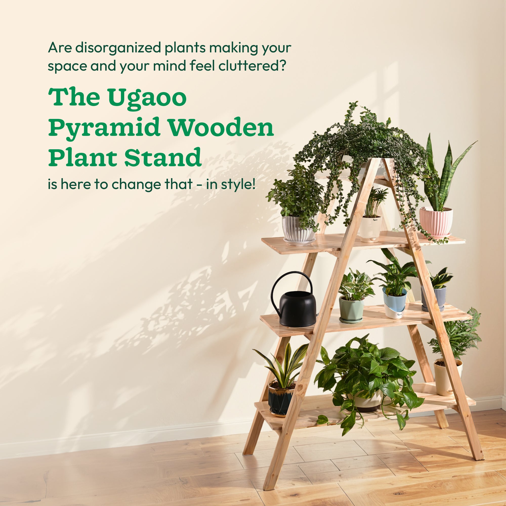 Buy Pyramid Wooden Plant Stand – Stylish, Space-Saving & Durable | Ugaoo