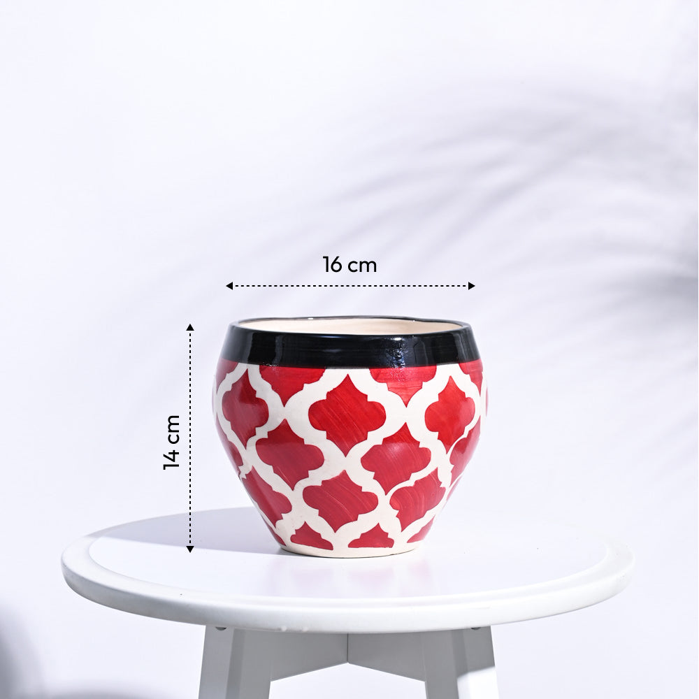 Apple Ceramic Pot (6.6 Inch Diameter) – Ugaoo