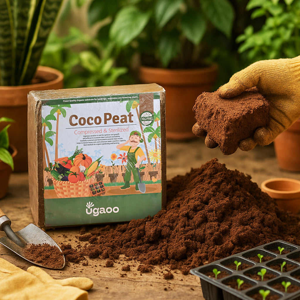 Cocopeat Block 5kg | Improves Soil & Plant Growth – Ugaoo