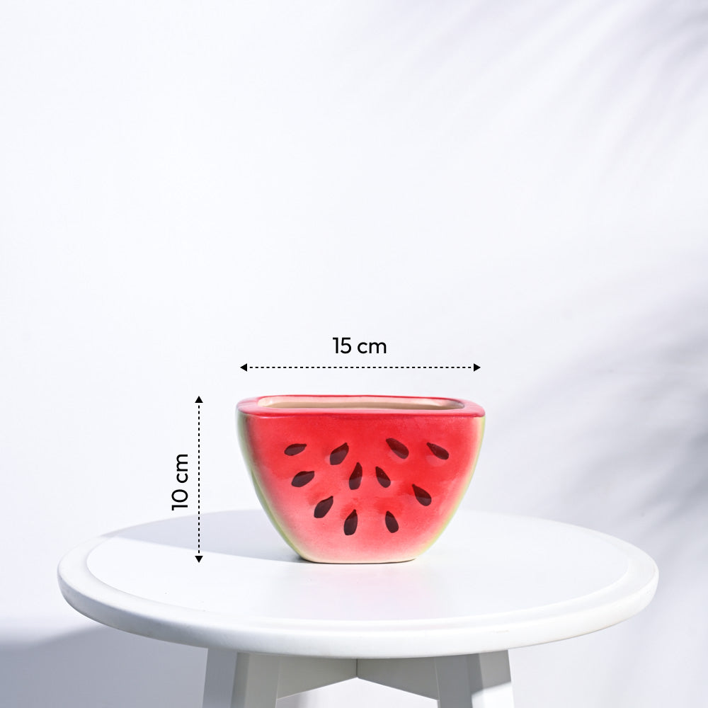 Watermelon Ceramic Planter (5.5 Inch Width) – Ugaoo
